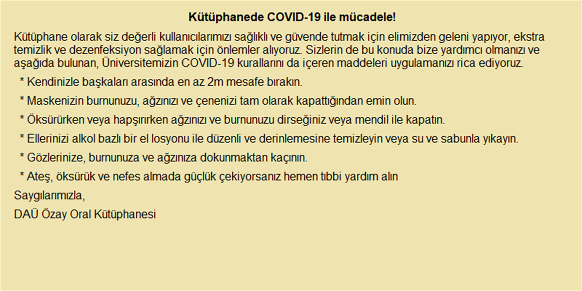 Özay Oral Kütüphanesi - DAÜ